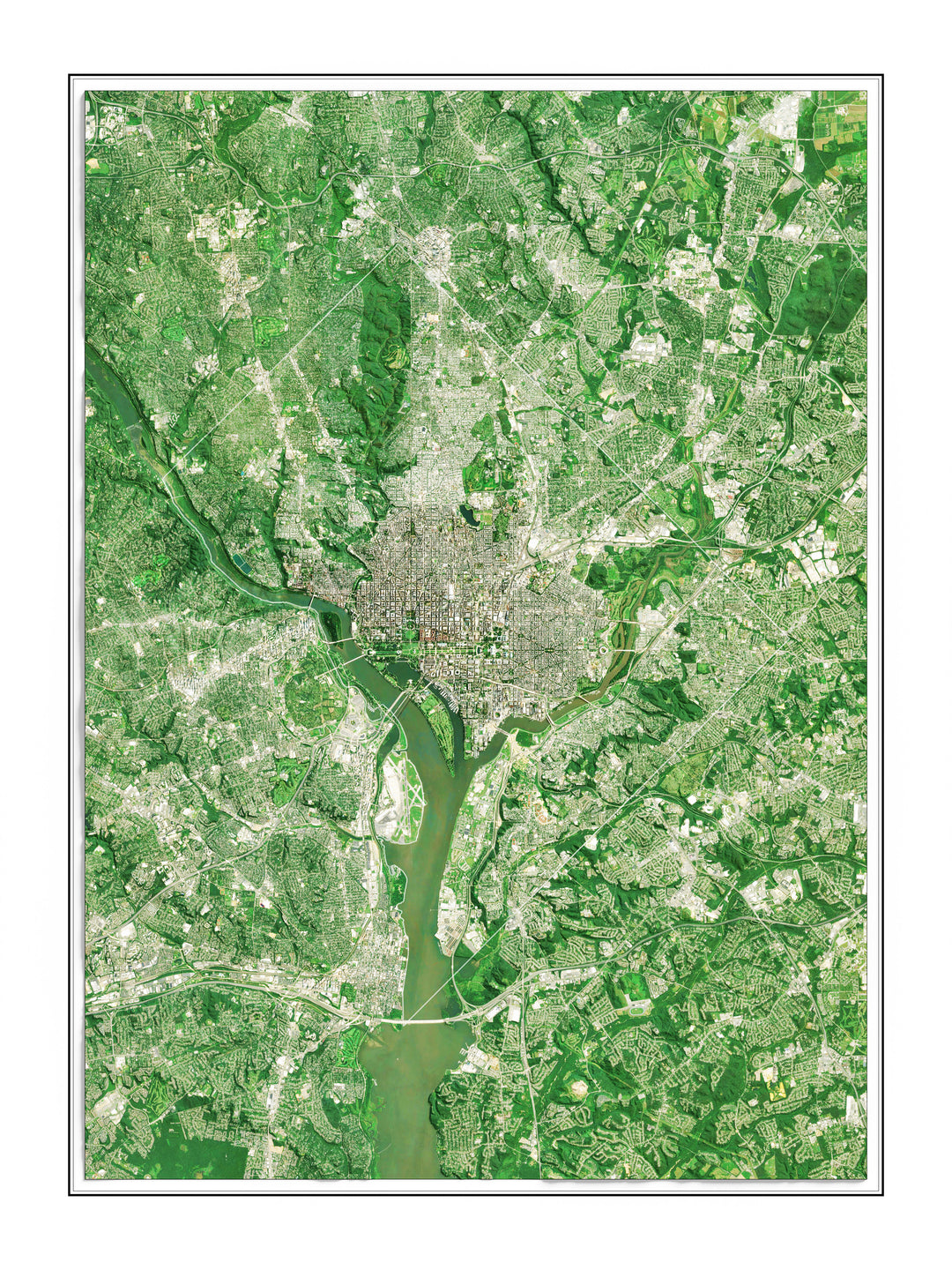 Washington DC Imagery Shaded Relief – Visual Wall Maps Studio