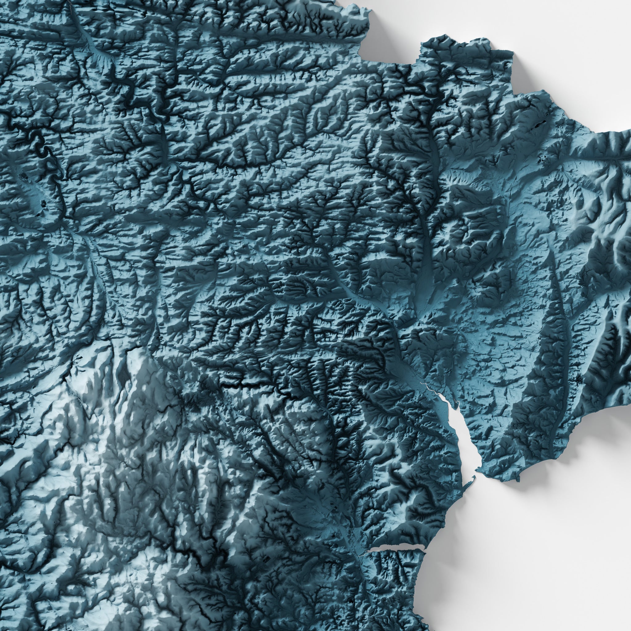Devon County Shaded Relief – Visual Wall Maps Studio