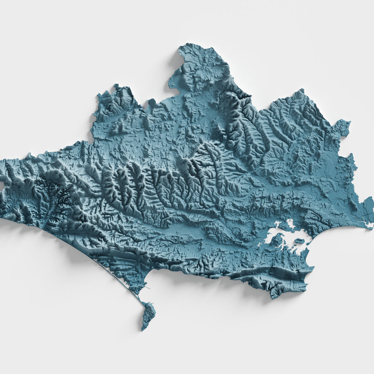 Dorset County Shaded Relief – Visual Wall Maps Studio
