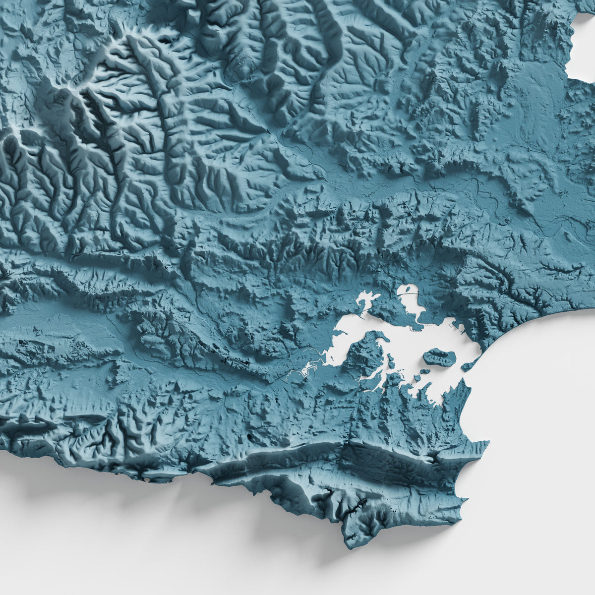 Dorset County Shaded Relief – Visual Wall Maps Studio