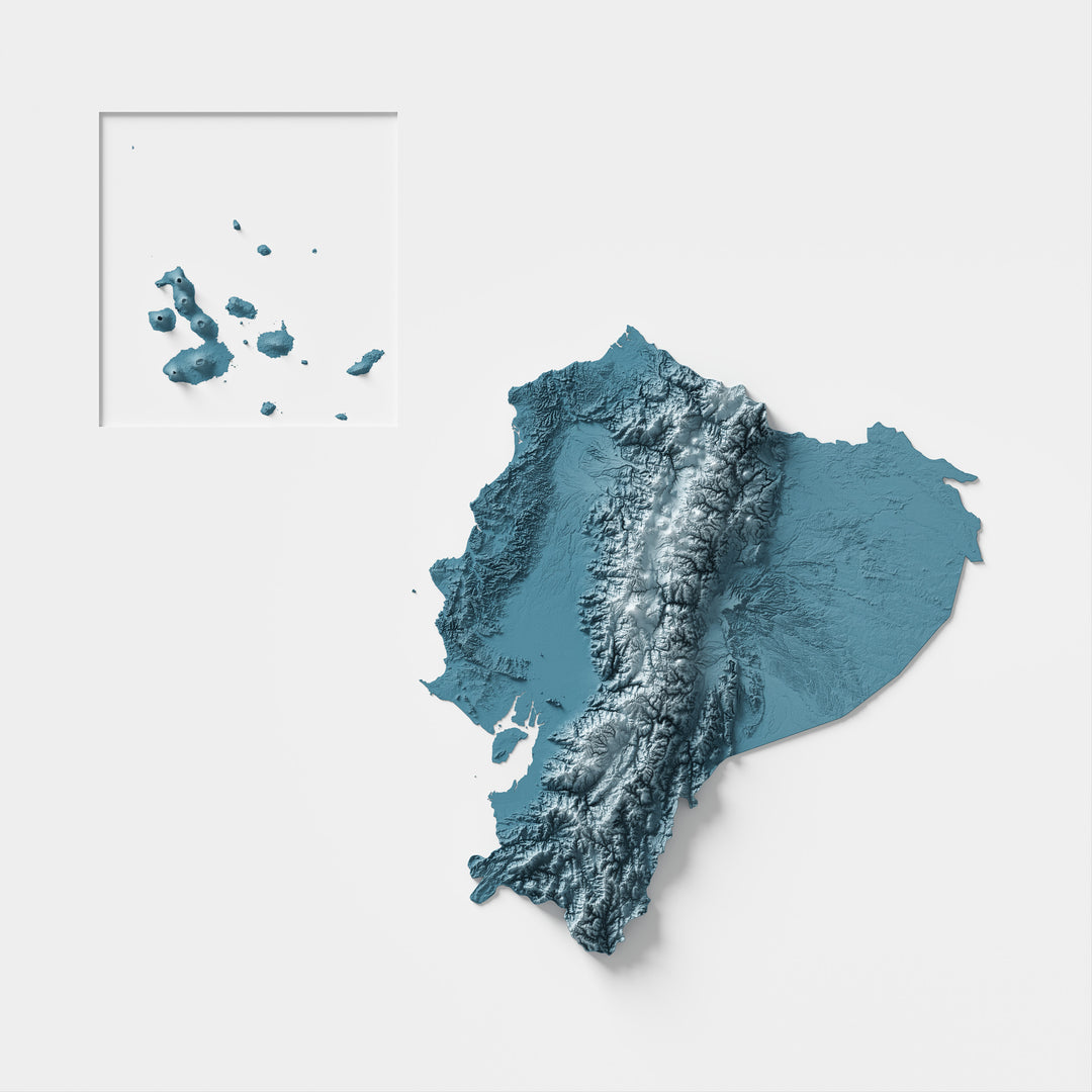 Ecuador Shaded Relief Map – Visual Wall Maps Studio