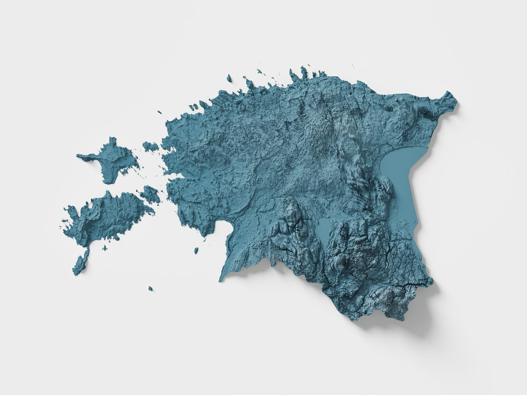Estonia Shaded Relief – Visual Wall Maps Studio