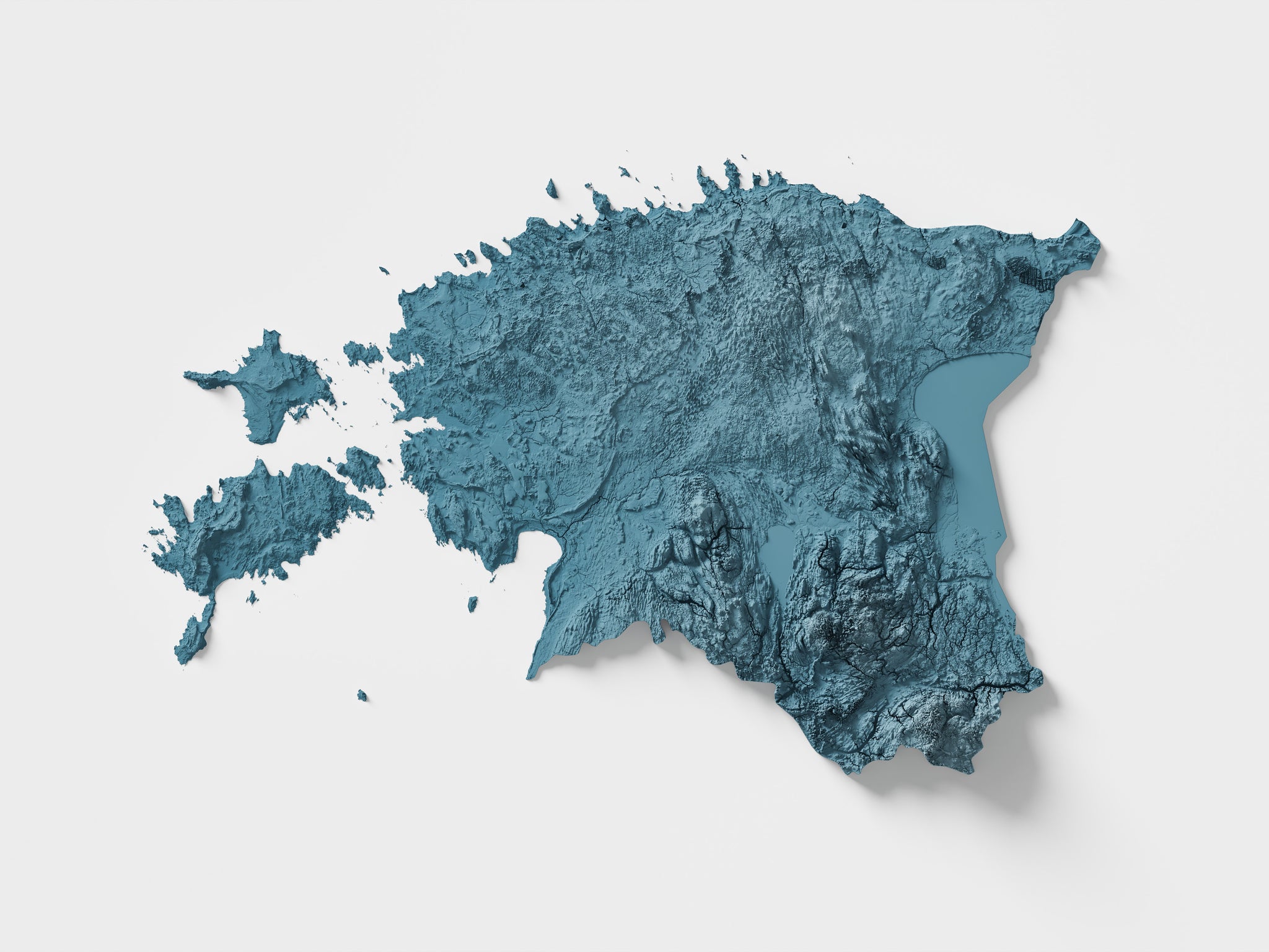 Estonia Shaded Relief – Visual Wall Maps Studio