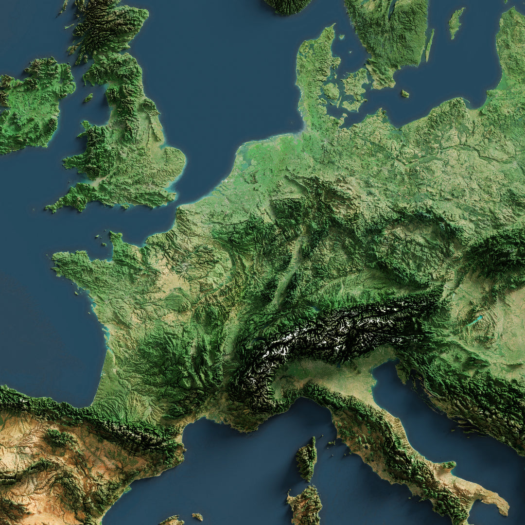 Europe Imagery Shaded Relief – Visual Wall Maps Studio