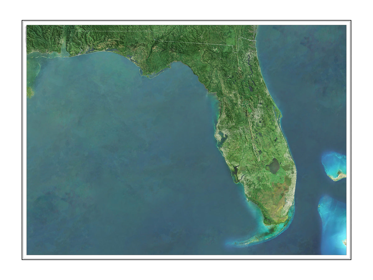 Florida Imagery Shaded Relief – Visual Wall Maps Studio