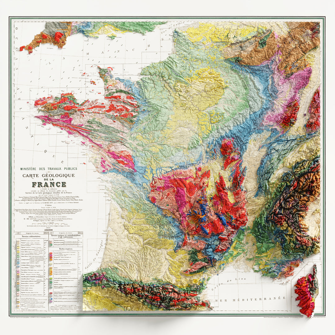 Carte Géologique de la France (c.1933) – Visual Wall Maps Studio
