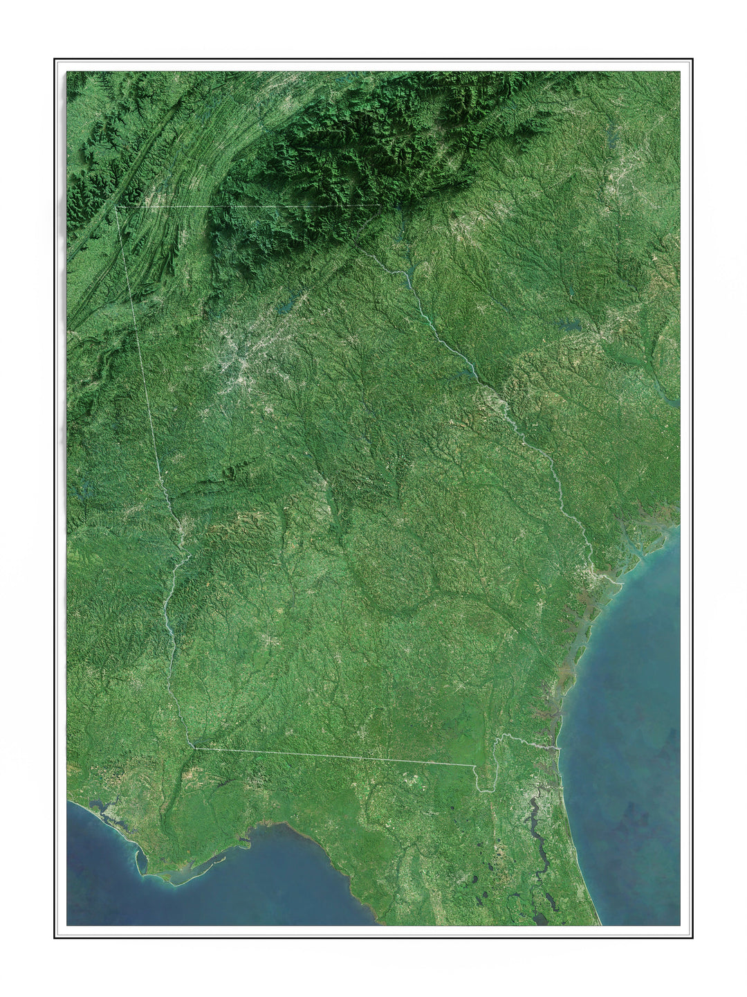 Georgia Imagery Shaded Relief – Visual Wall Maps Studio