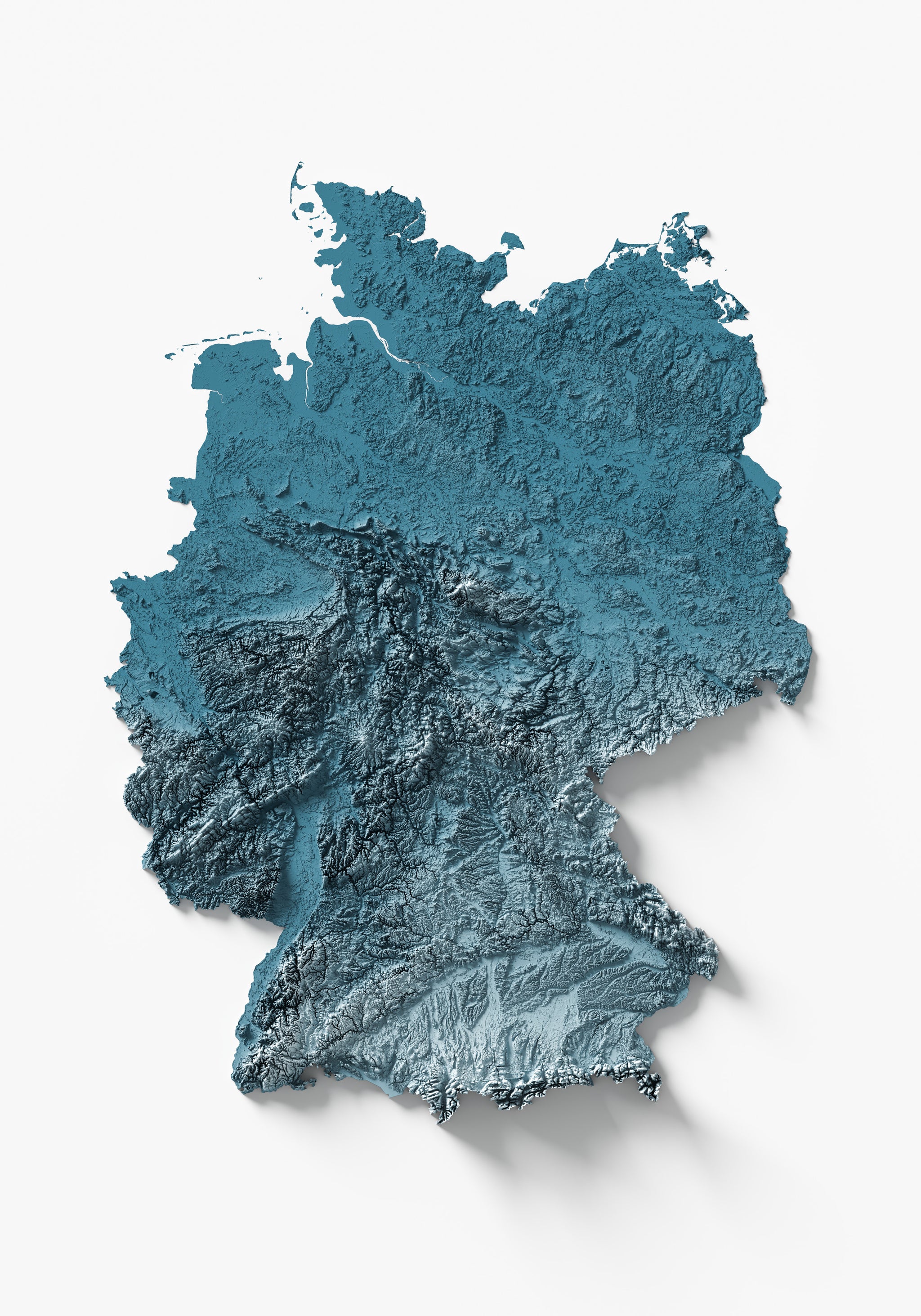 Germany Shaded Relief – Visual Wall Maps Studio
