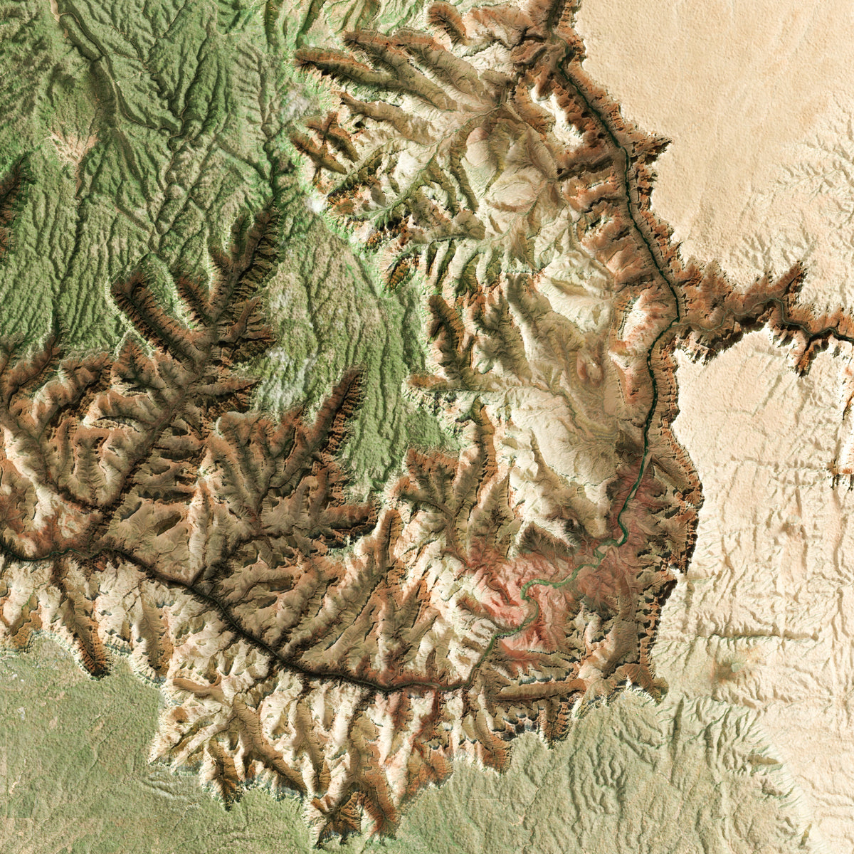 Grand Canyon Imagery Shaded Relief – Visual Wall Maps Studio