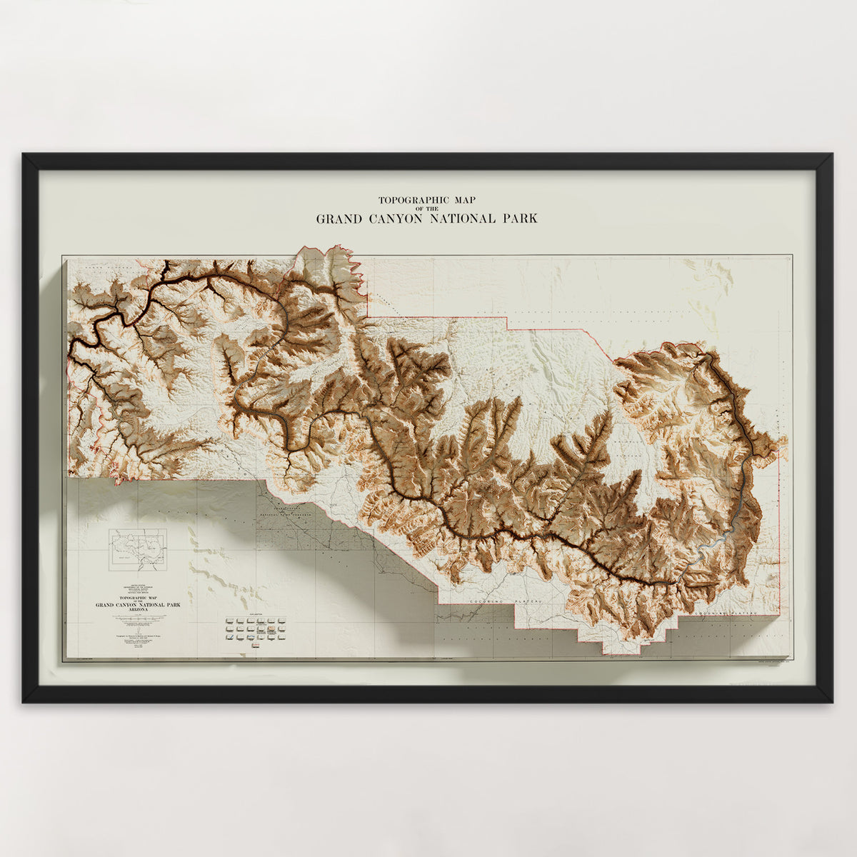 Grand Canyon Topographic Map c. 1927 – Visual Wall Maps Studio