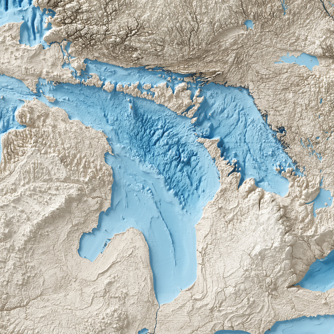 Great Lakes Shaded Relief Bathymetry Map – Visual Wall Maps Studio