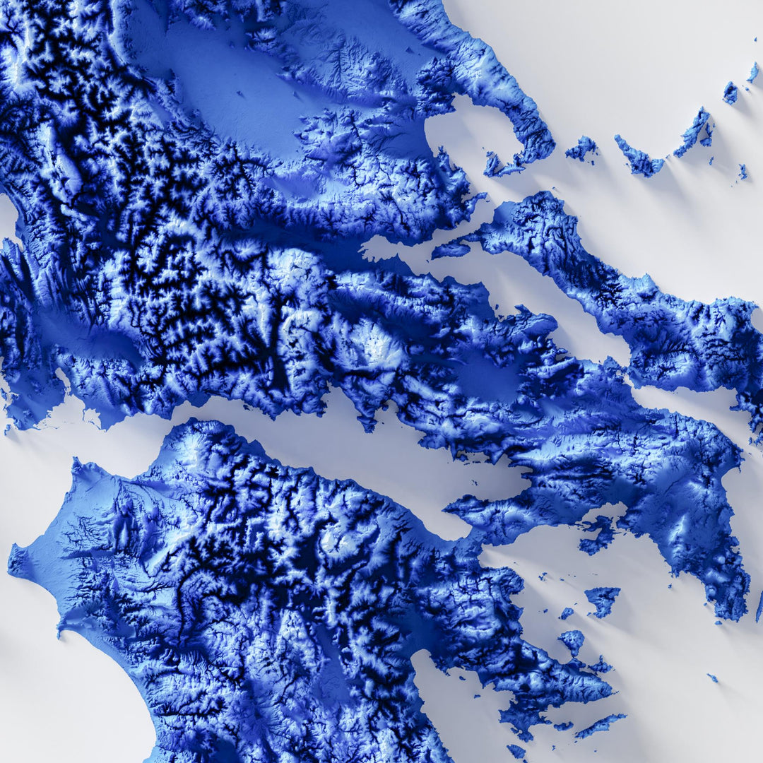 Greece Shaded Relief Colourized (Official Colours) – Visual Wall Maps ...