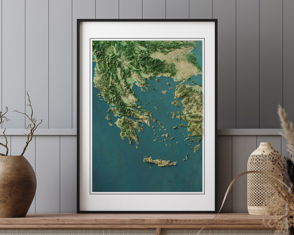 Greece Imagery Shaded Relief – Visual Wall Maps Studio