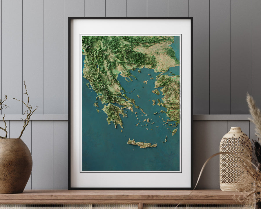 Greece Imagery Shaded Relief – Visual Wall Maps Studio