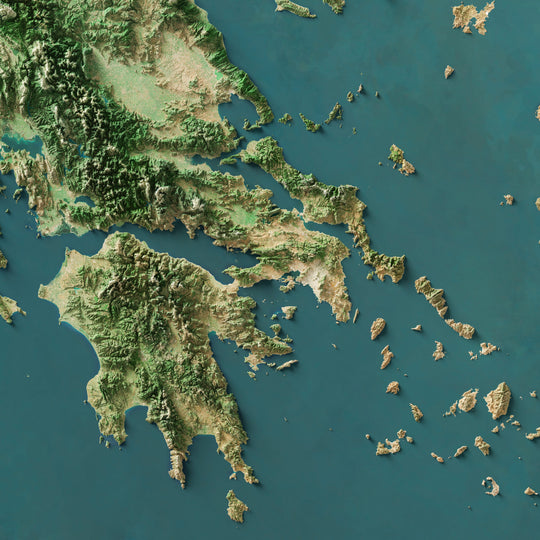 Greece Imagery Shaded Relief – Visual Wall Maps Studio