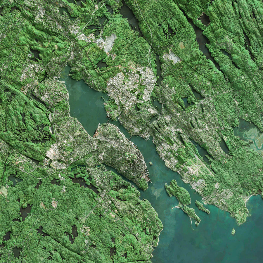 Halifax Imagery Shaded Relief – Visual Wall Maps Studio