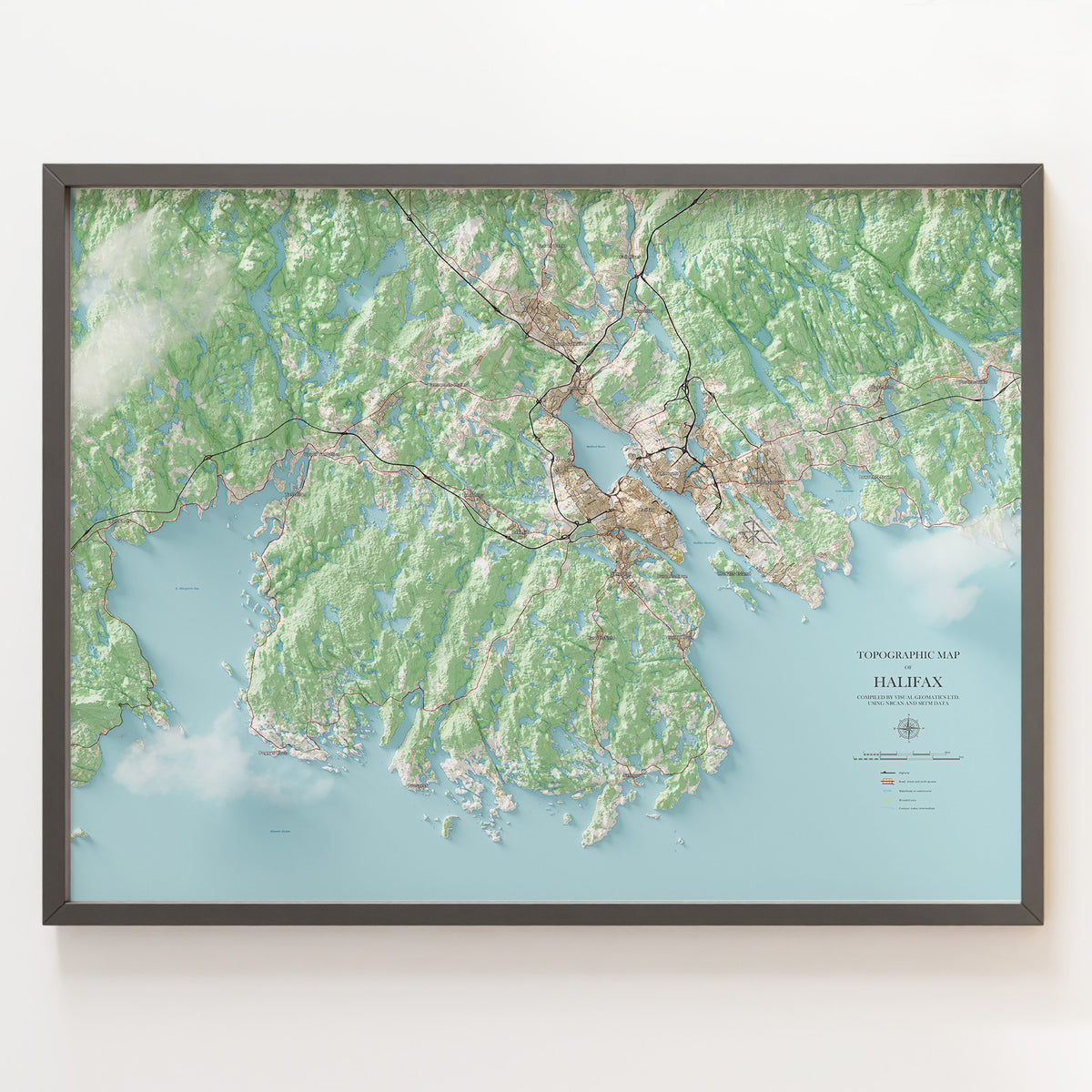 Halifax Topographic Map – Visual Wall Maps Studio