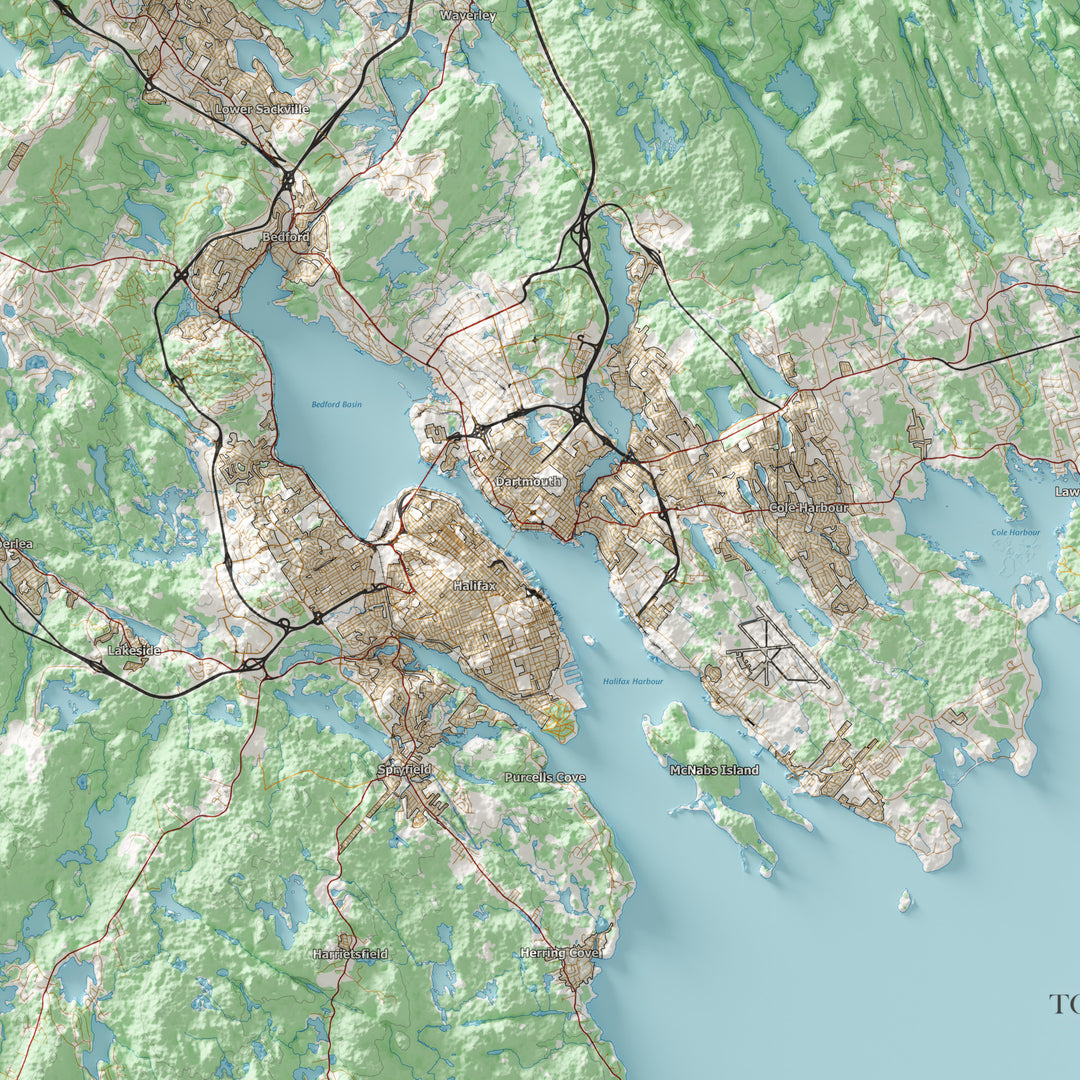 Halifax Topographic Map – Visual Wall Maps Studio