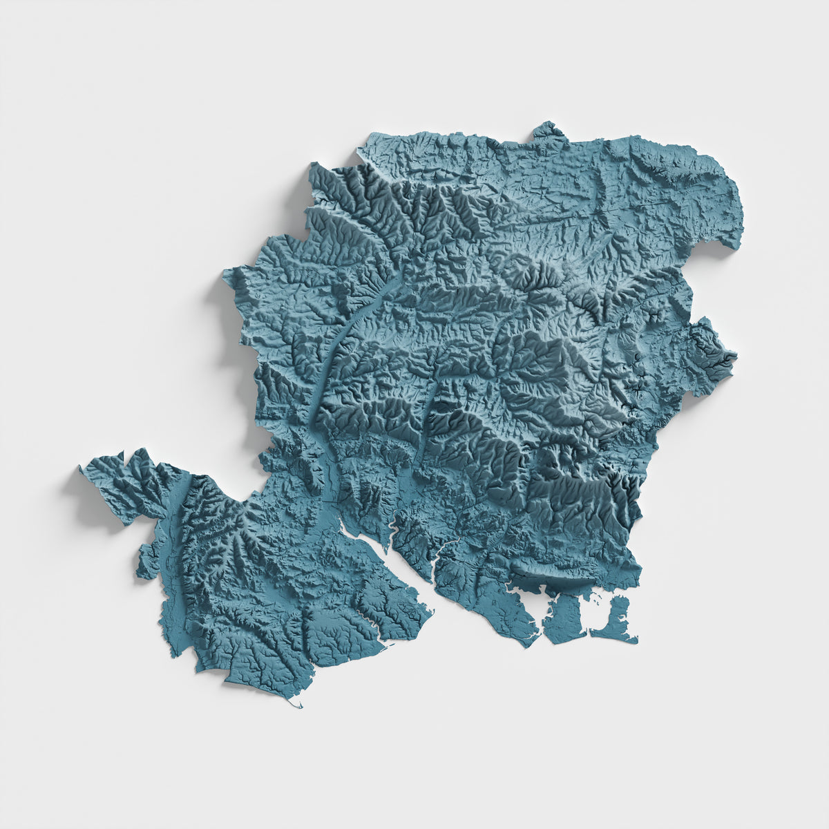 Hampshire County Shaded Relief – Visual Wall Maps Studio