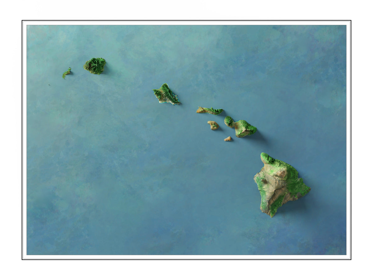 Hawaii Imagery Shaded Relief – Visual Wall Maps Studio