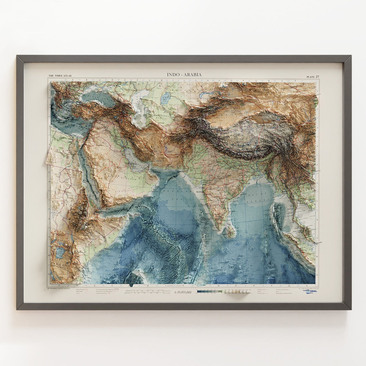 Indo-Arabia Topographic Map c. 1959 – Visual Wall Maps Studio