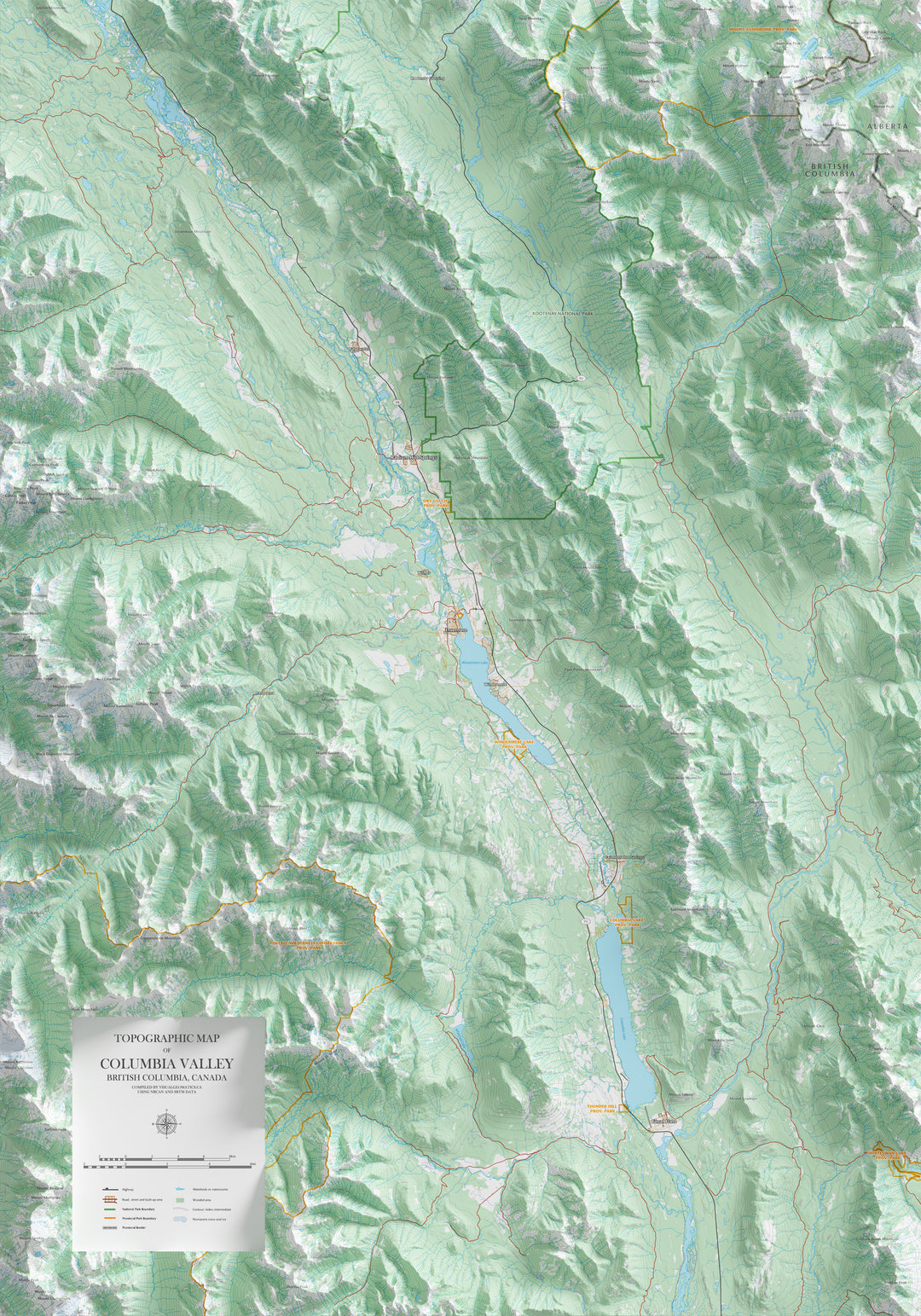 Columbia Valley Topographic Map – Visual Wall Maps Studio