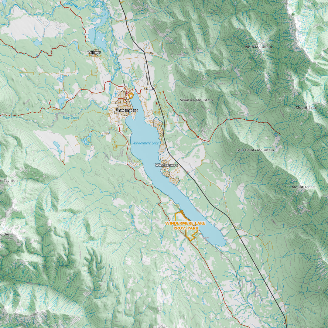 Columbia Valley Topographic Map – Visual Wall Maps Studio