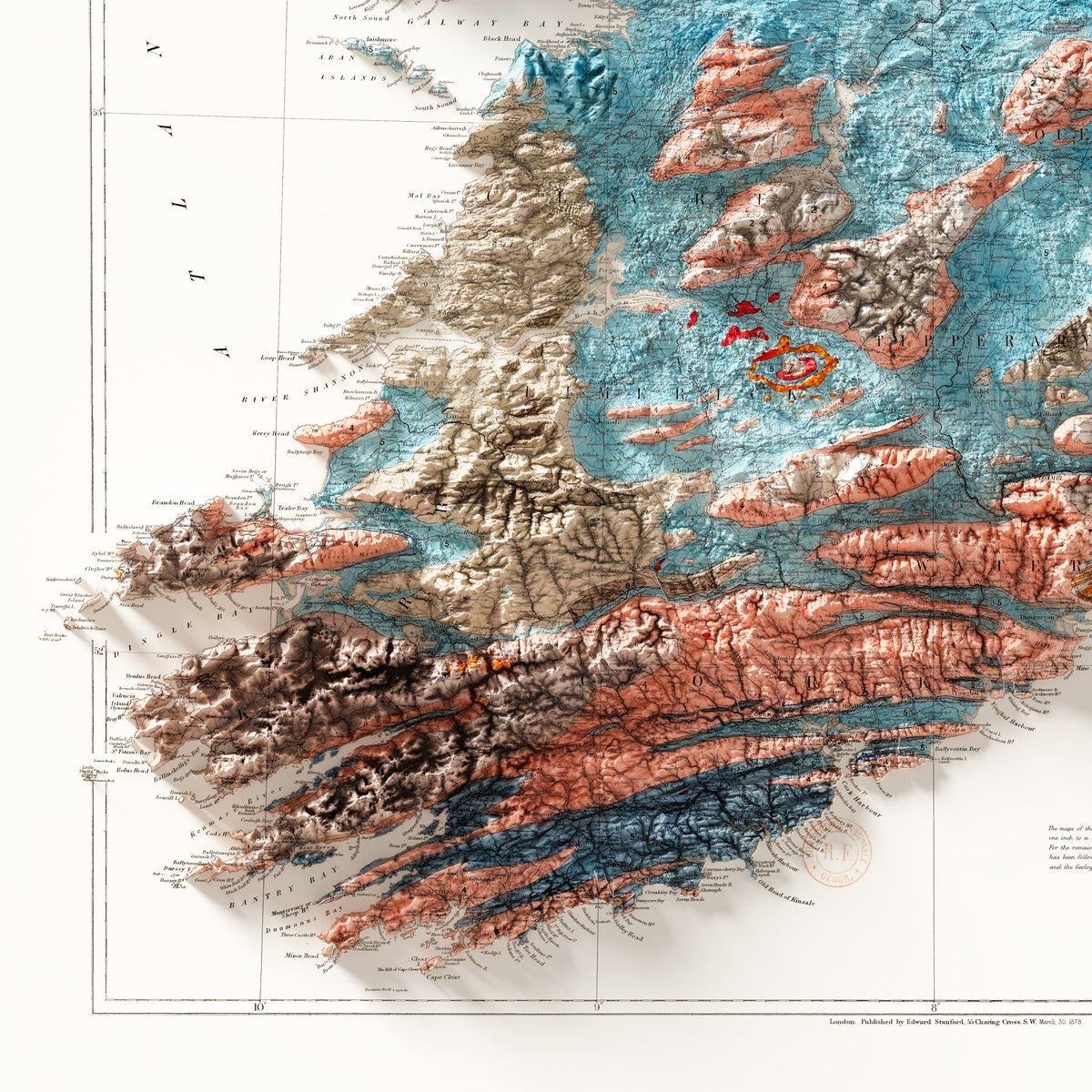 Geological Map of Ireland (c.1878) – Visual Wall Maps Studio