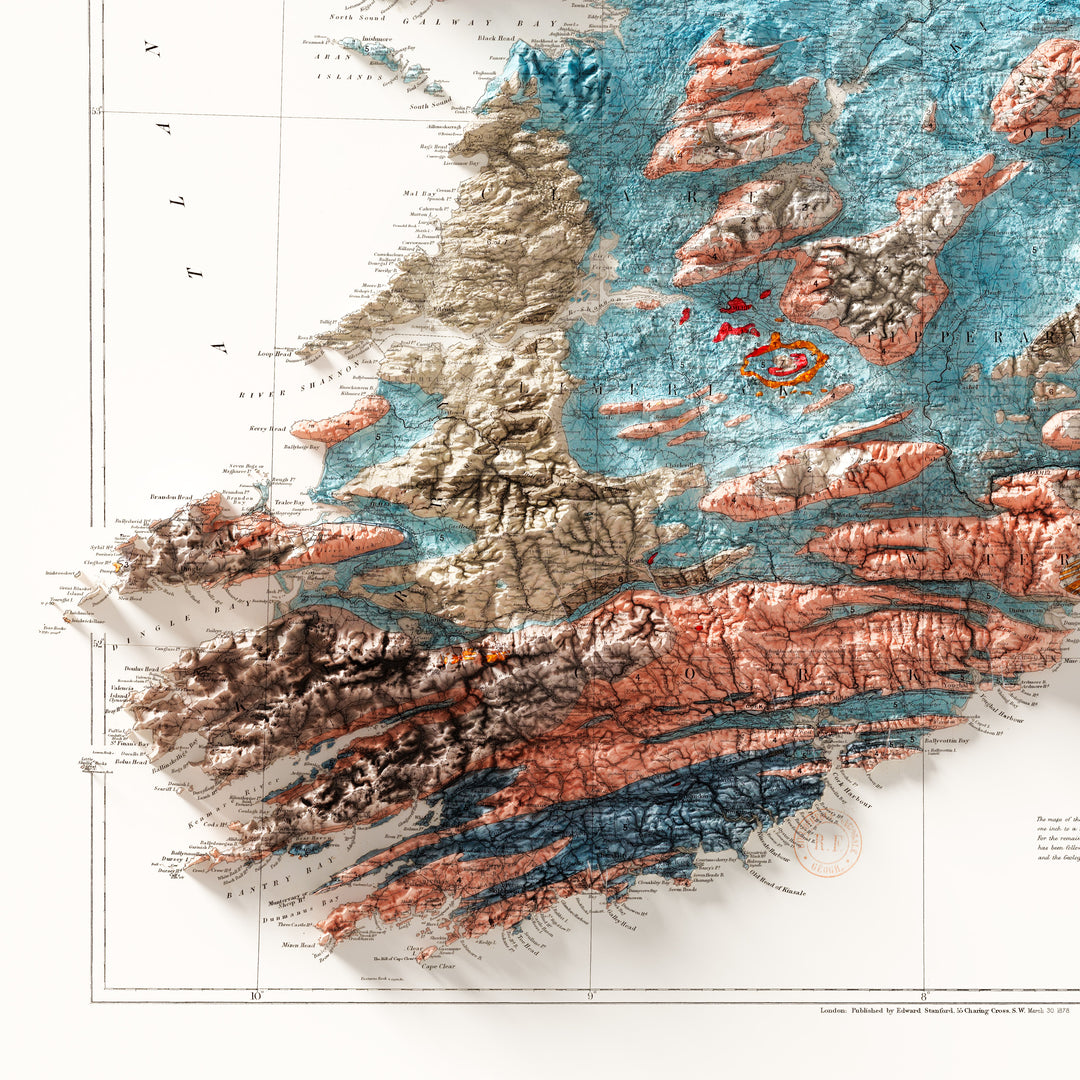 Geological Map of Ireland (c.1878) – Visual Wall Maps Studio