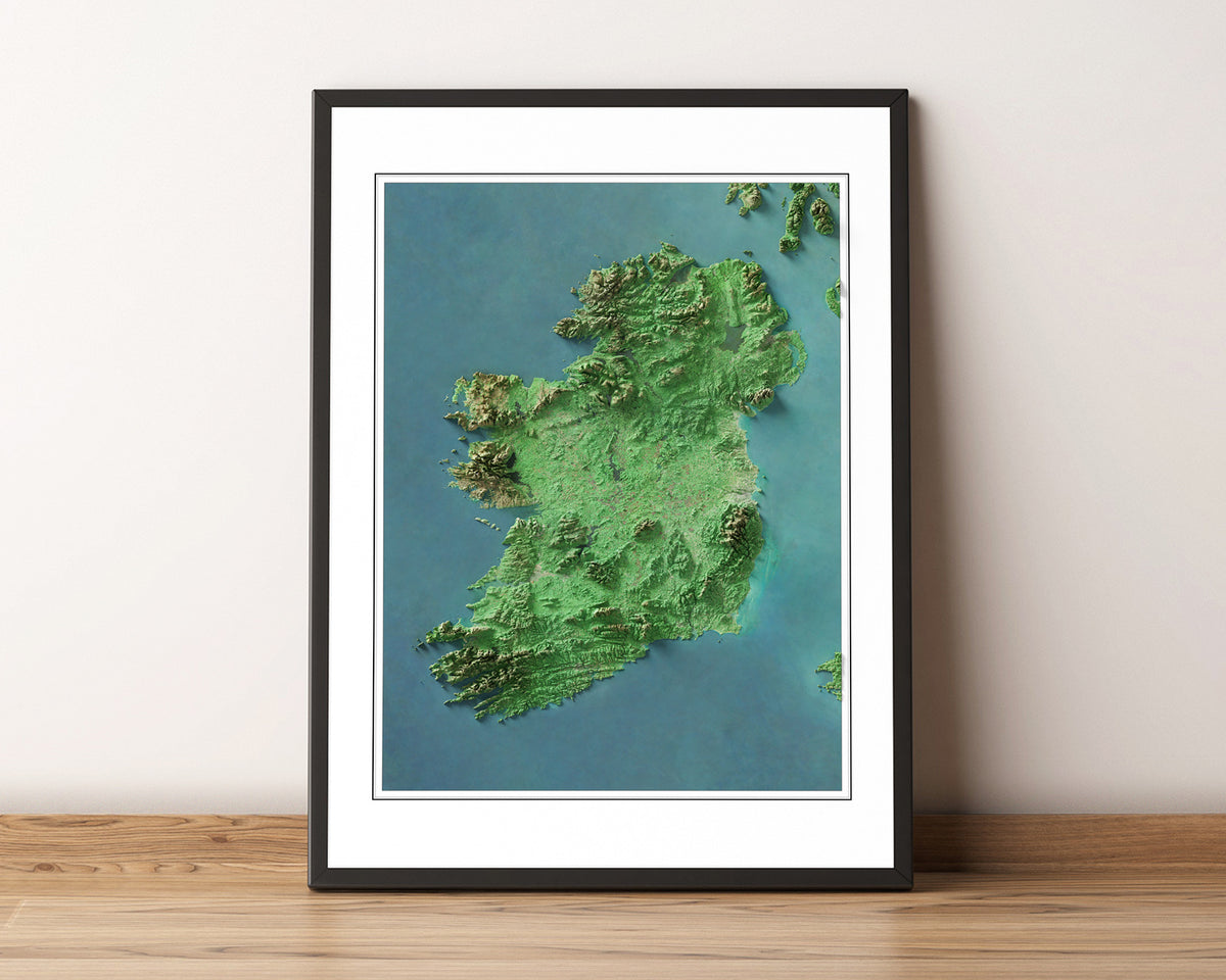 Ireland (Eire) Imagery Shaded Relief – Visual Wall Maps Studio
