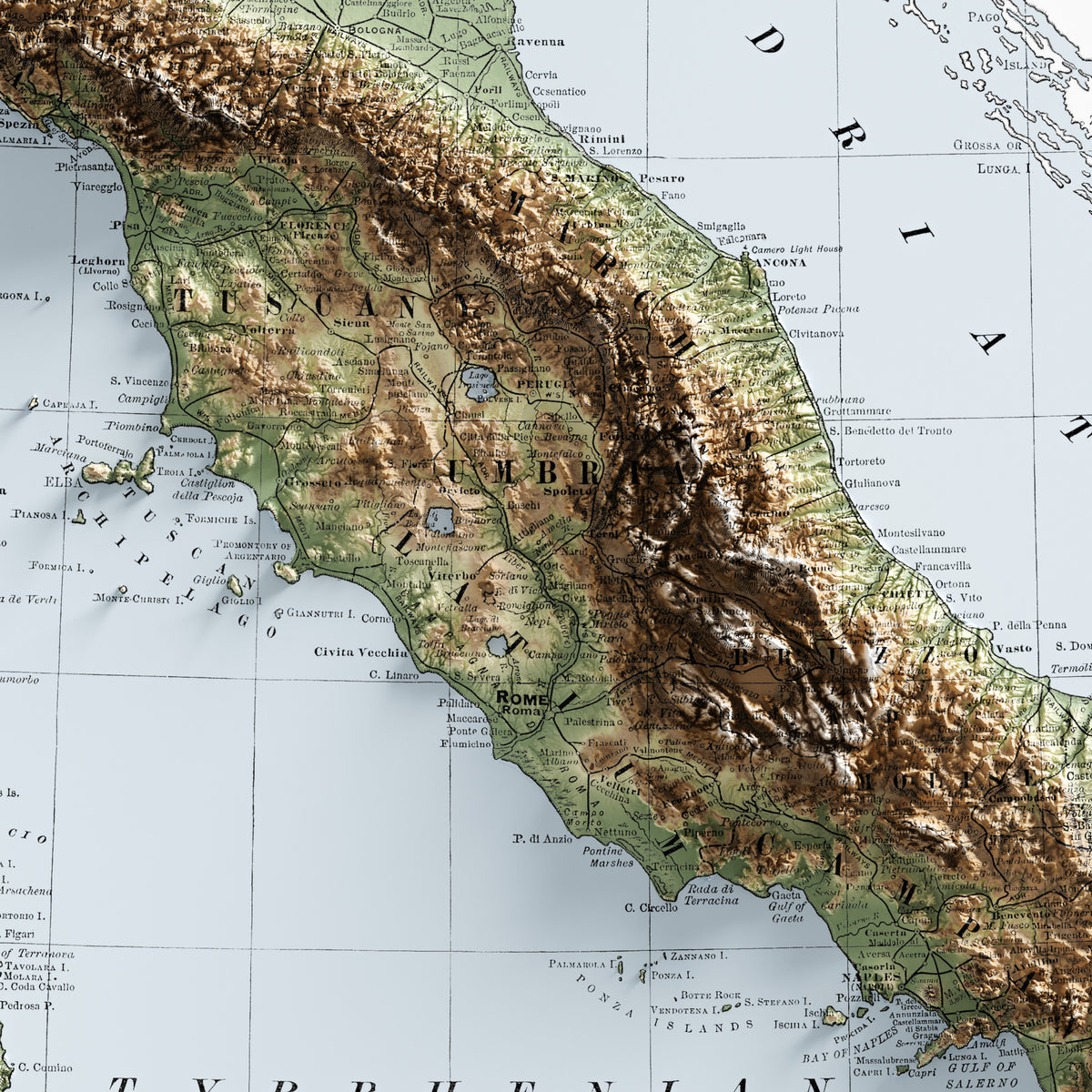 A Topographic Map Of Ancient Rome Abruzzo And Molise (Italy),