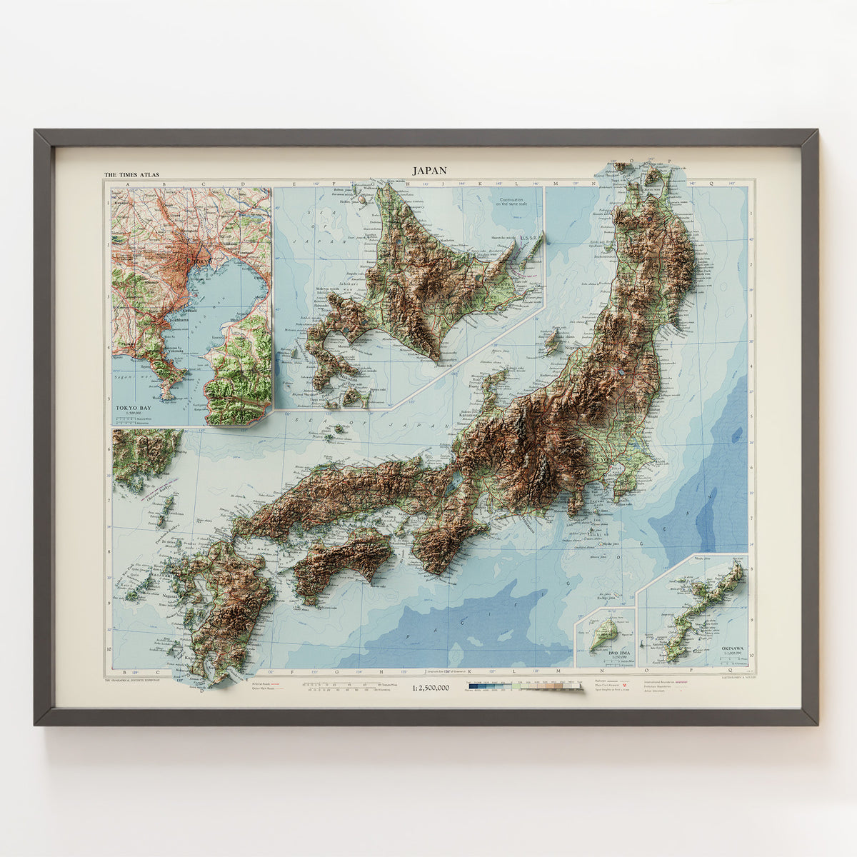 Japan Topographic Map c. 1958 – Visual Wall Maps Studio