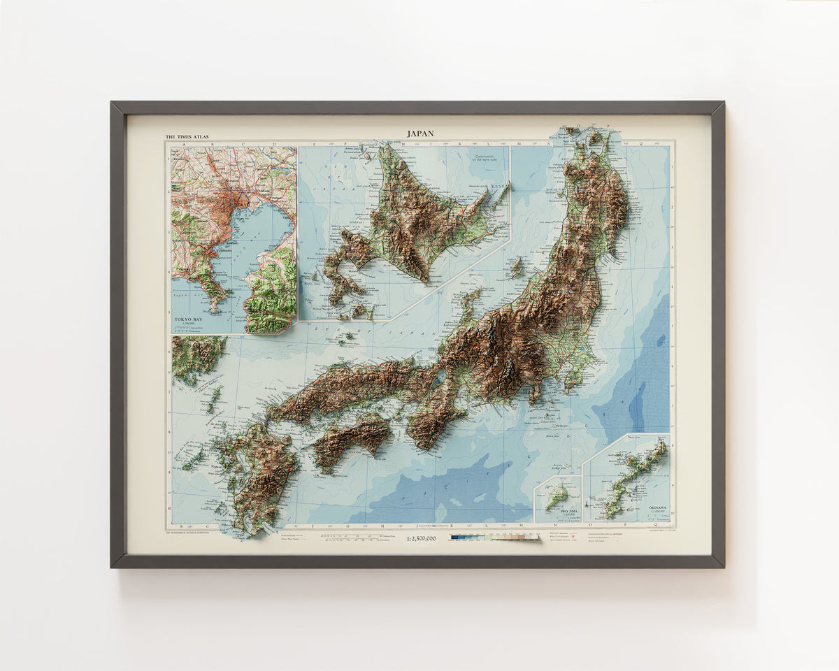 Japan Topographic Map c. 1958 – Visual Wall Maps Studio