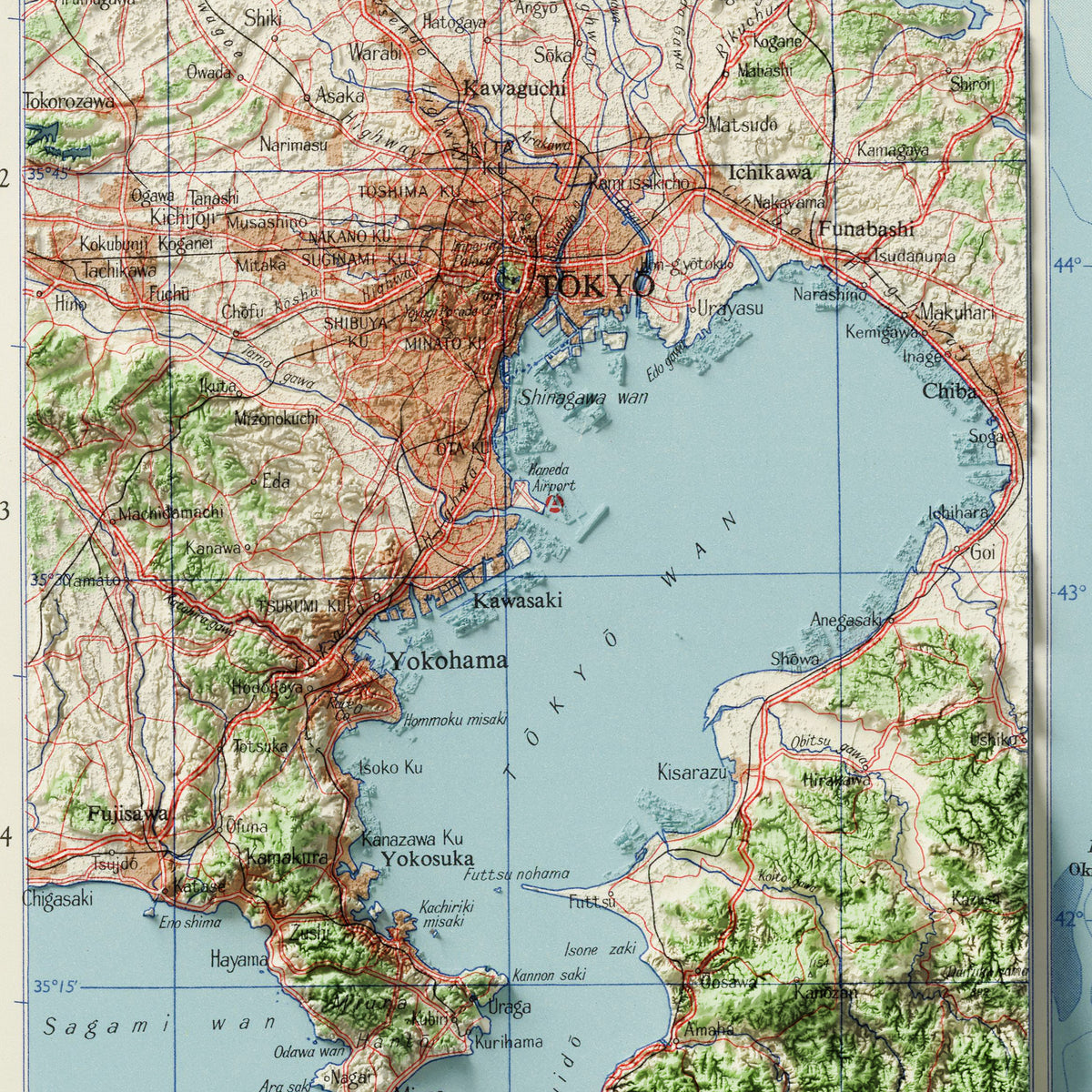 Japan Topographic Map c. 1958 – Visual Wall Maps Studio