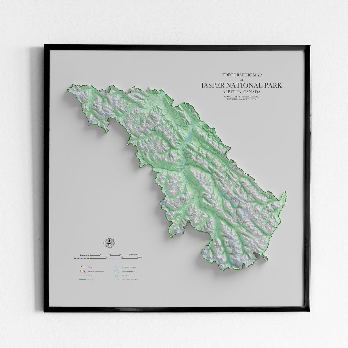 Jasper National Park Map Jasper Topographic Map