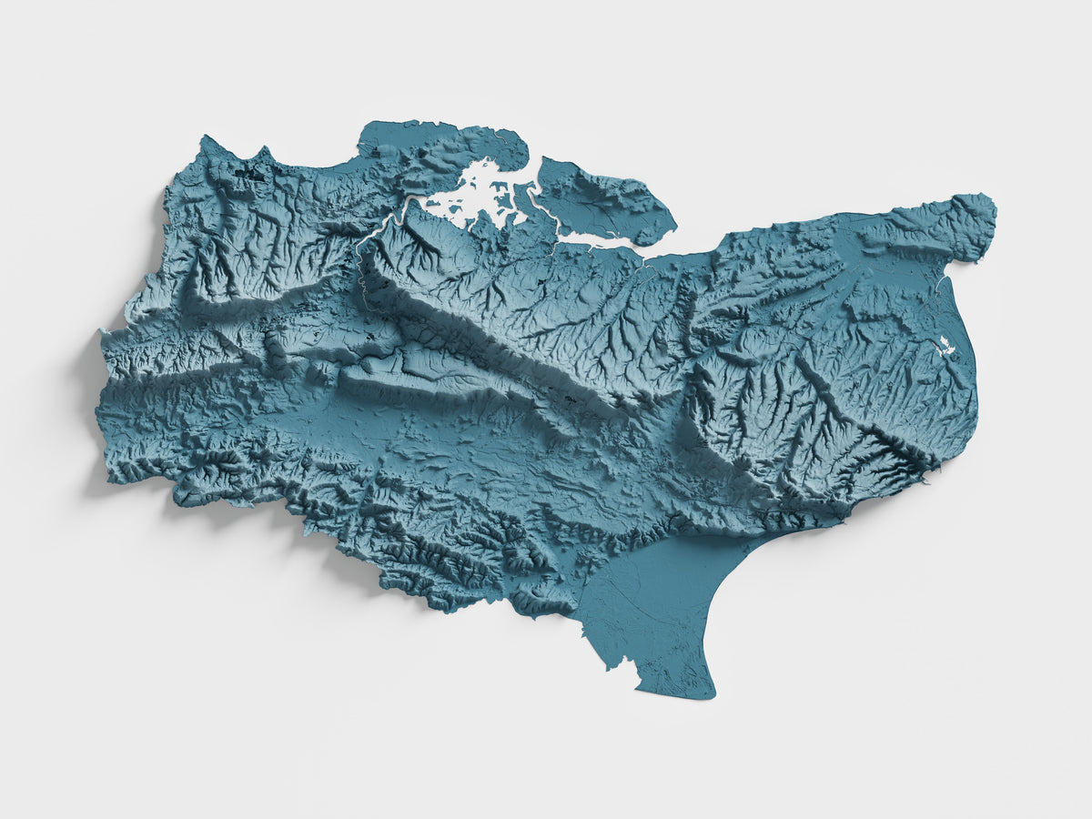 Kent County Shaded Relief – Visual Wall Maps Studio