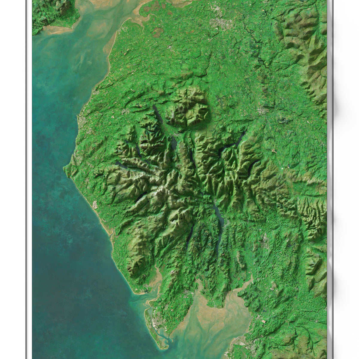 The Lake District Imagery Shaded Relief – Visual Wall Maps Studio