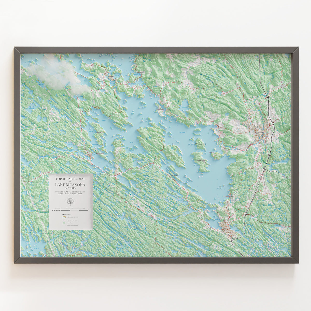 Lake Muskoka Topographic Map – Visual Wall Maps Studio