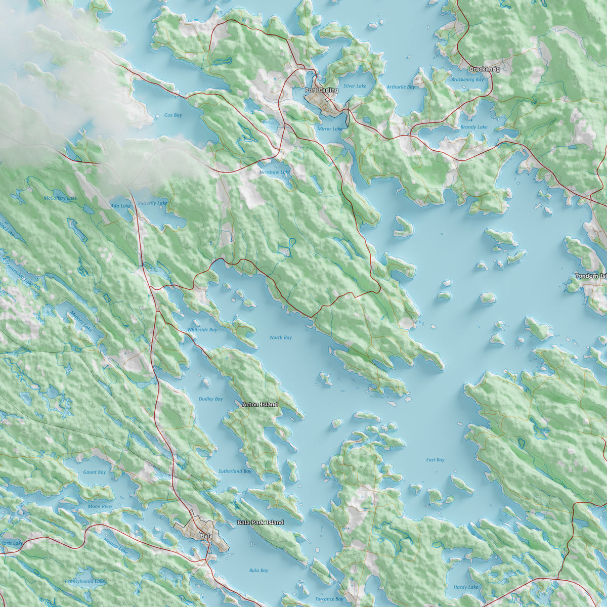 Lake Muskoka Topographic Map – Visual Wall Maps Studio