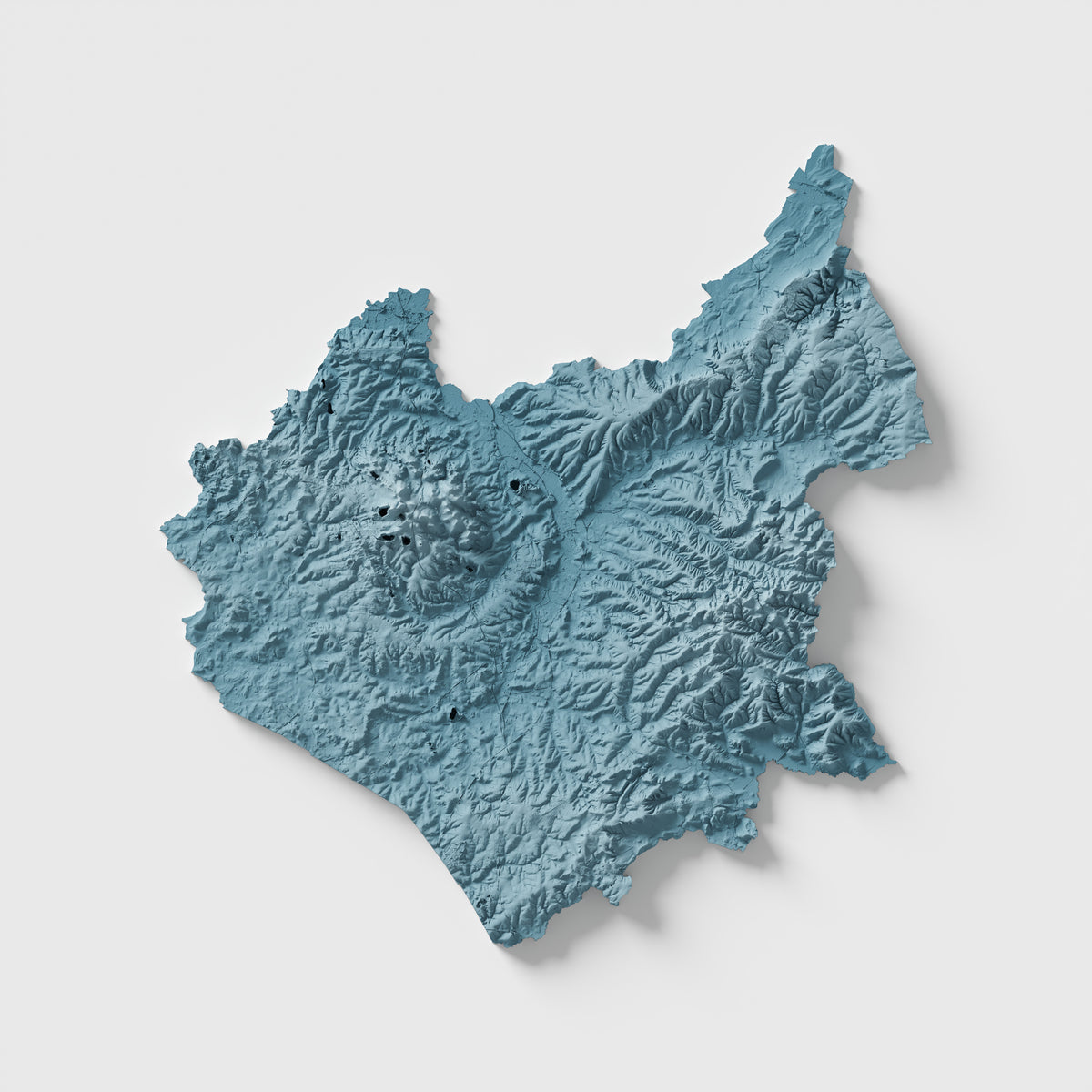 Leicestershire County Shaded Relief – Visual Wall Maps Studio