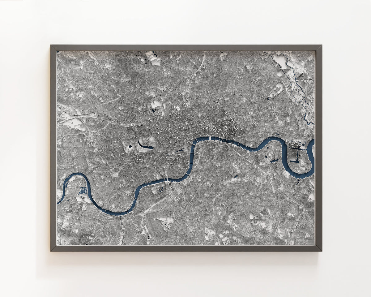 London Shaded Relief – Visual Wall Maps Studio