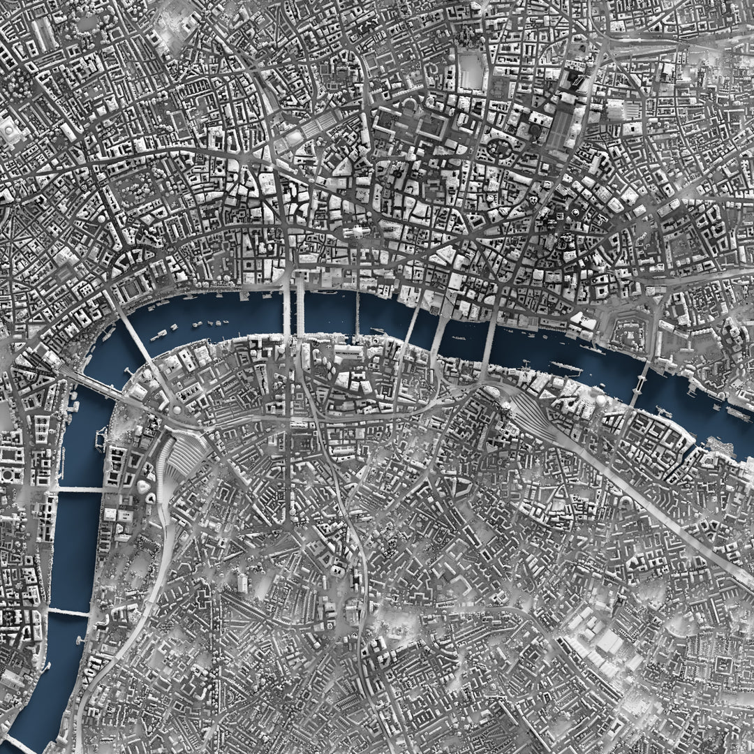 London Shaded Relief – Visual Wall Maps Studio