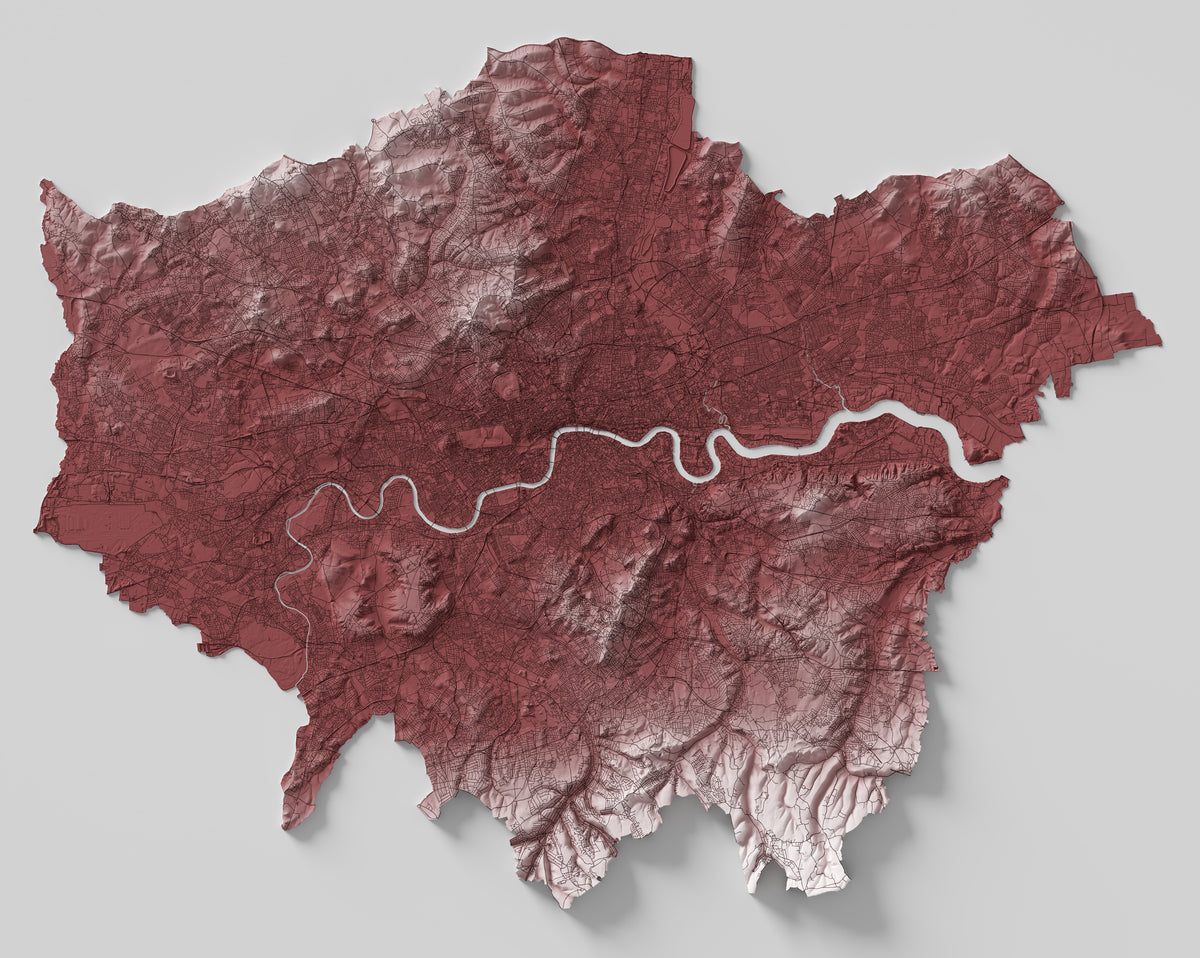 London England Shaded Relief Map – Visual Wall Maps Studio