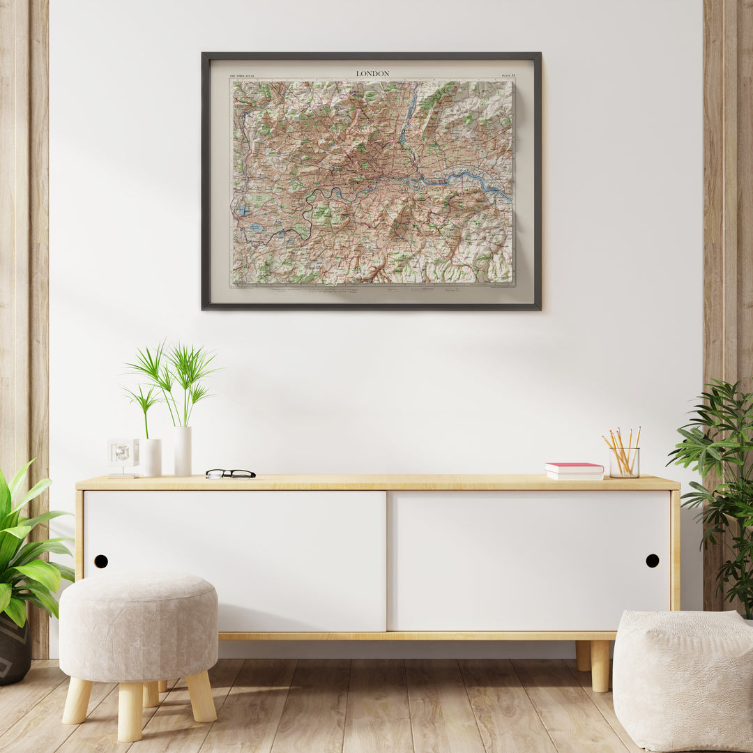 London Vintage Topographic Map – Visual Wall Maps Studio