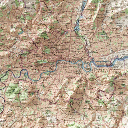 London Vintage Topographic Map – Visual Wall Maps Studio