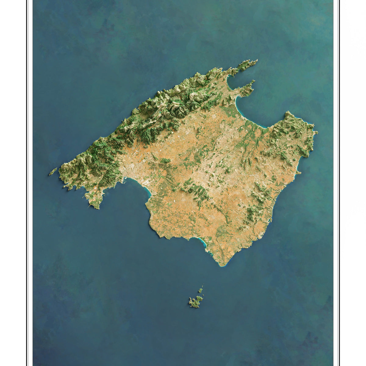 Mallorca Imagery Shaded Relief – Visual Wall Maps Studio