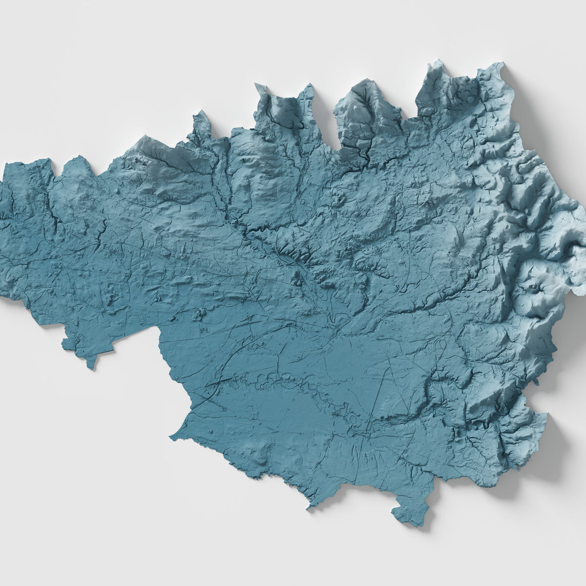 Greater Manchester County Shaded Relief – Visual Wall Maps Studio