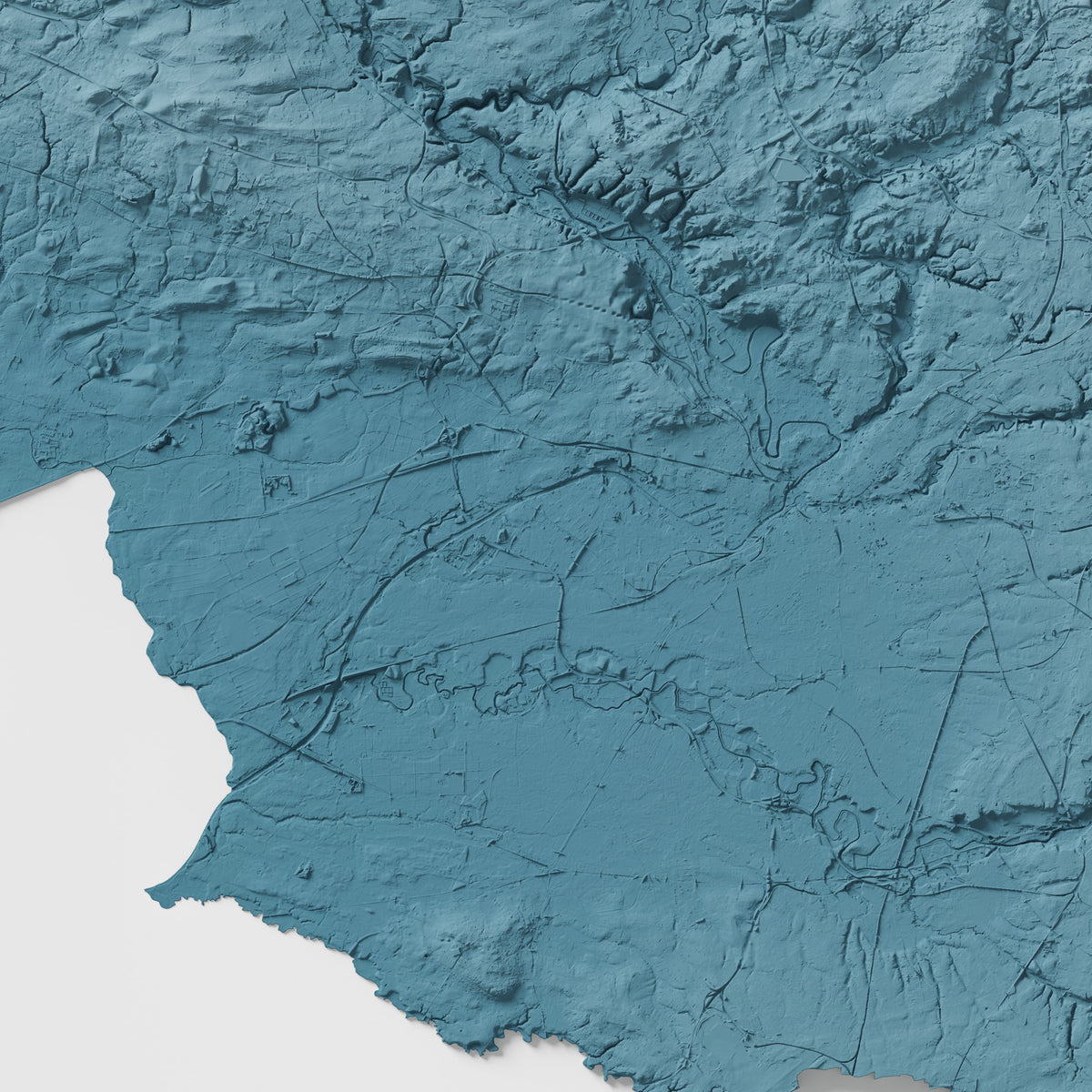 Greater Manchester County Shaded Relief – Visual Wall Maps Studio