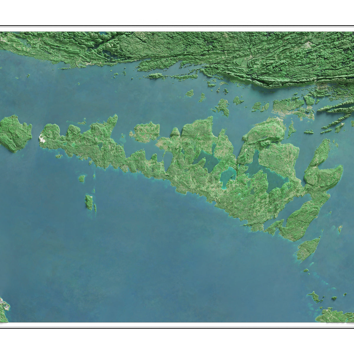 Manitoulin Island Imagery Shaded Relief – Visual Wall Maps Studio