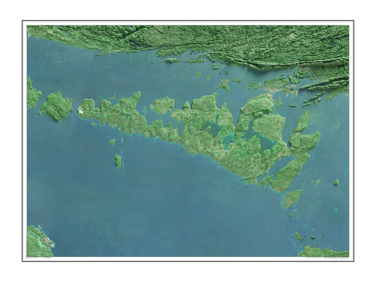 Manitoulin Island Imagery Shaded Relief – Visual Wall Maps Studio